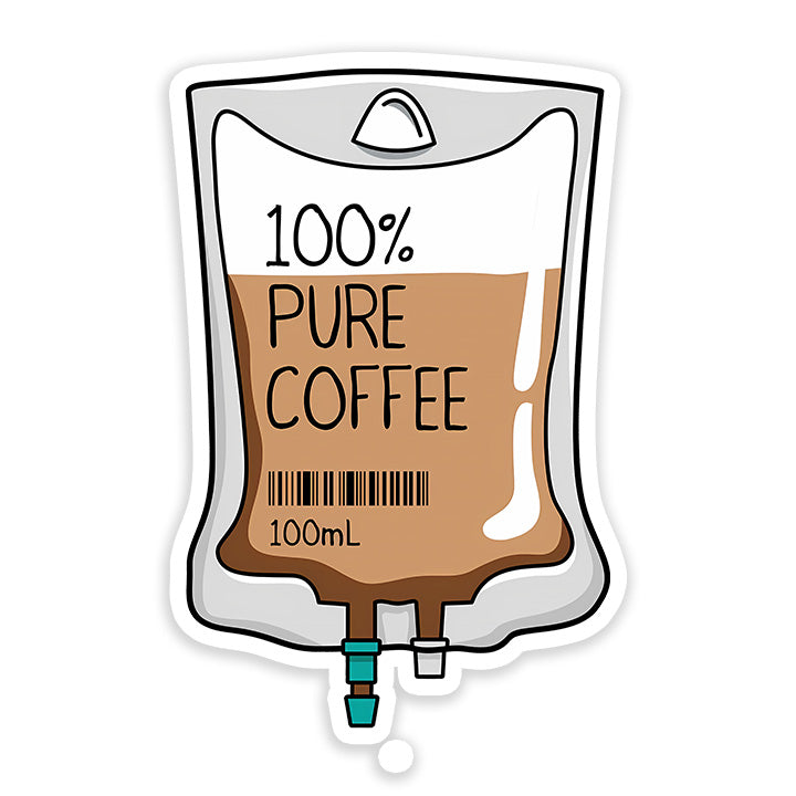 100% Pure Coffee Sticker – Dank N Drip