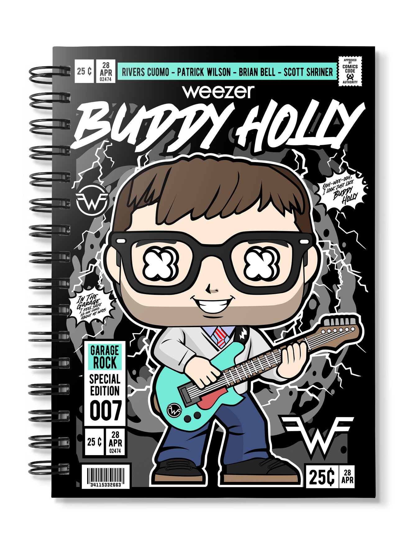 Weezer Buddy holly Pop Art Notebook – Dank N Drip